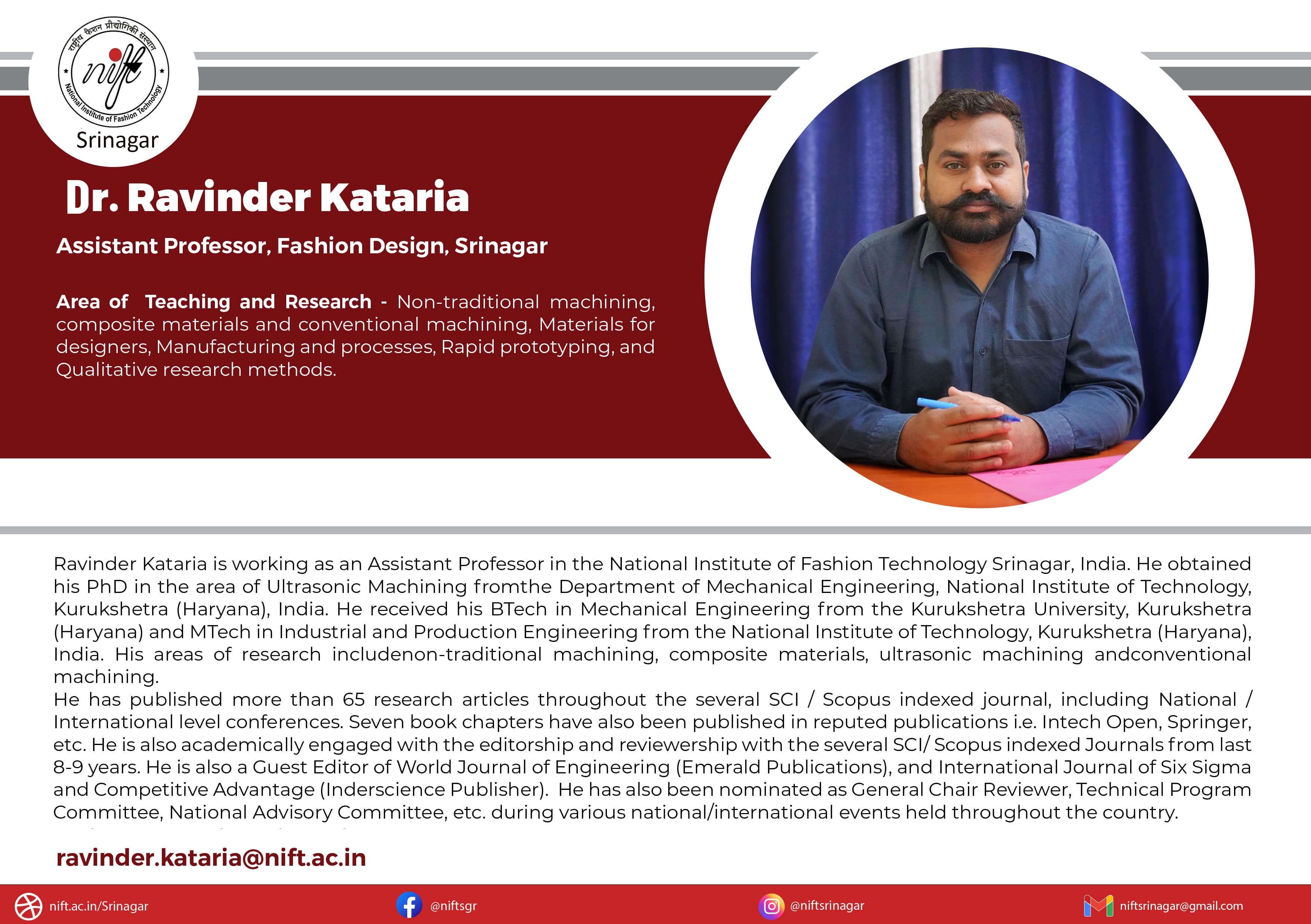 Nift Srinagar Faculty Profile Srinagar